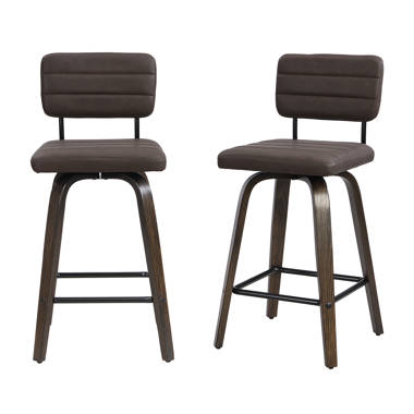 Laub Swivel Counter Bar Stool Set of 2 Williston Forge Upholstery Gray Seat Height Bar Stool 30 Seat Height